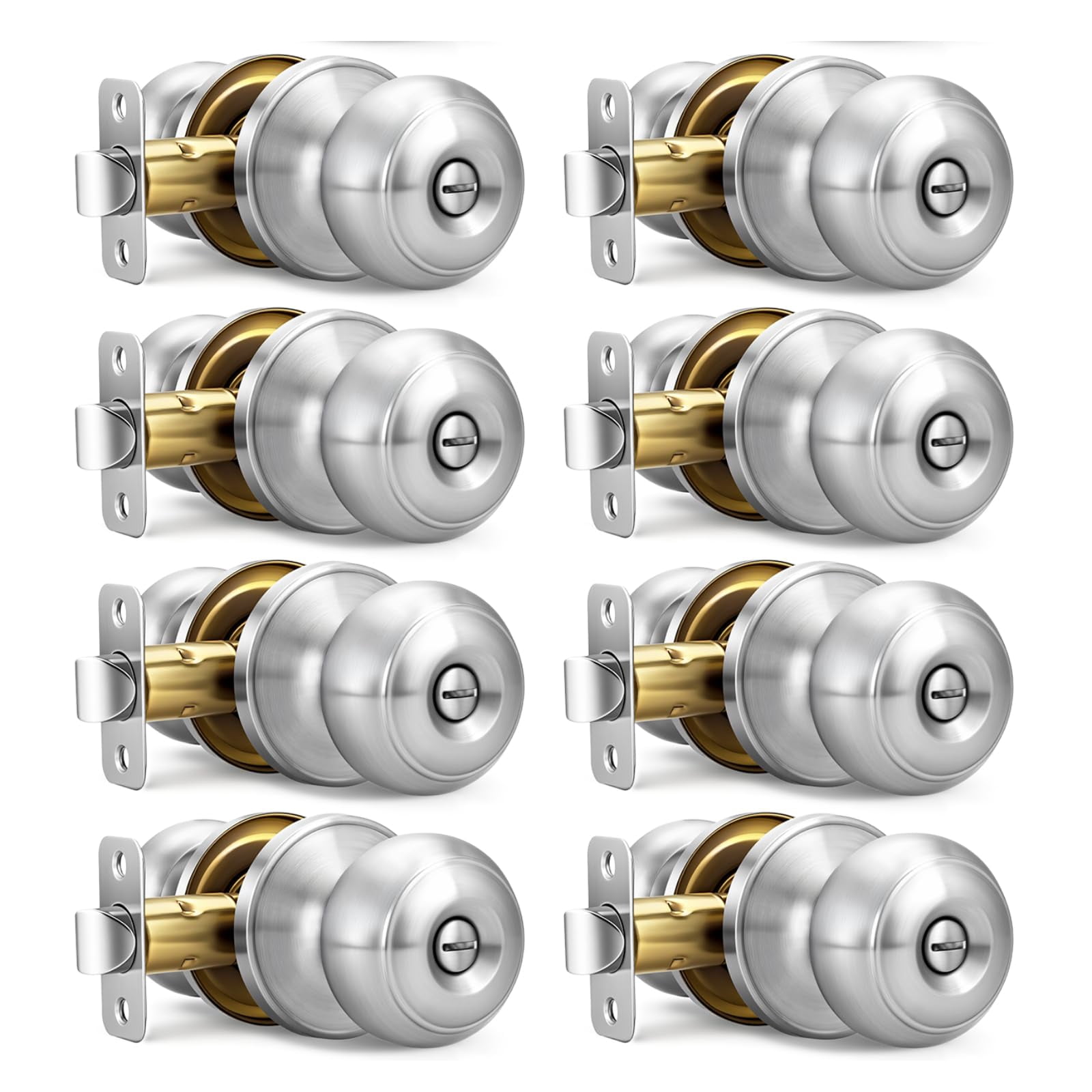 Black Door Knobs, 10 Pack Privacy Door Knobs Interior Door Knob for ...