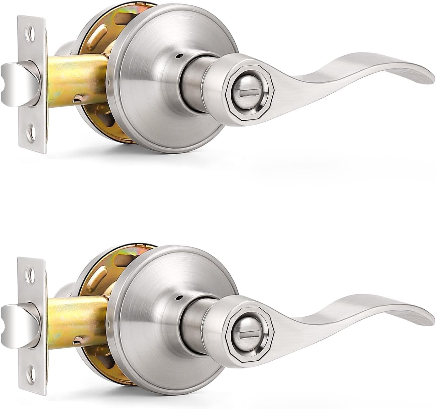 Black Door Lever Wave Style Interior Door Handles Privacy Door Levers ...