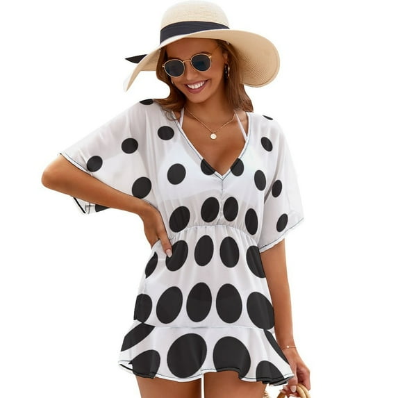 Black Dots Dress Cover Ups dresses summer summer dress for women 2024 ...