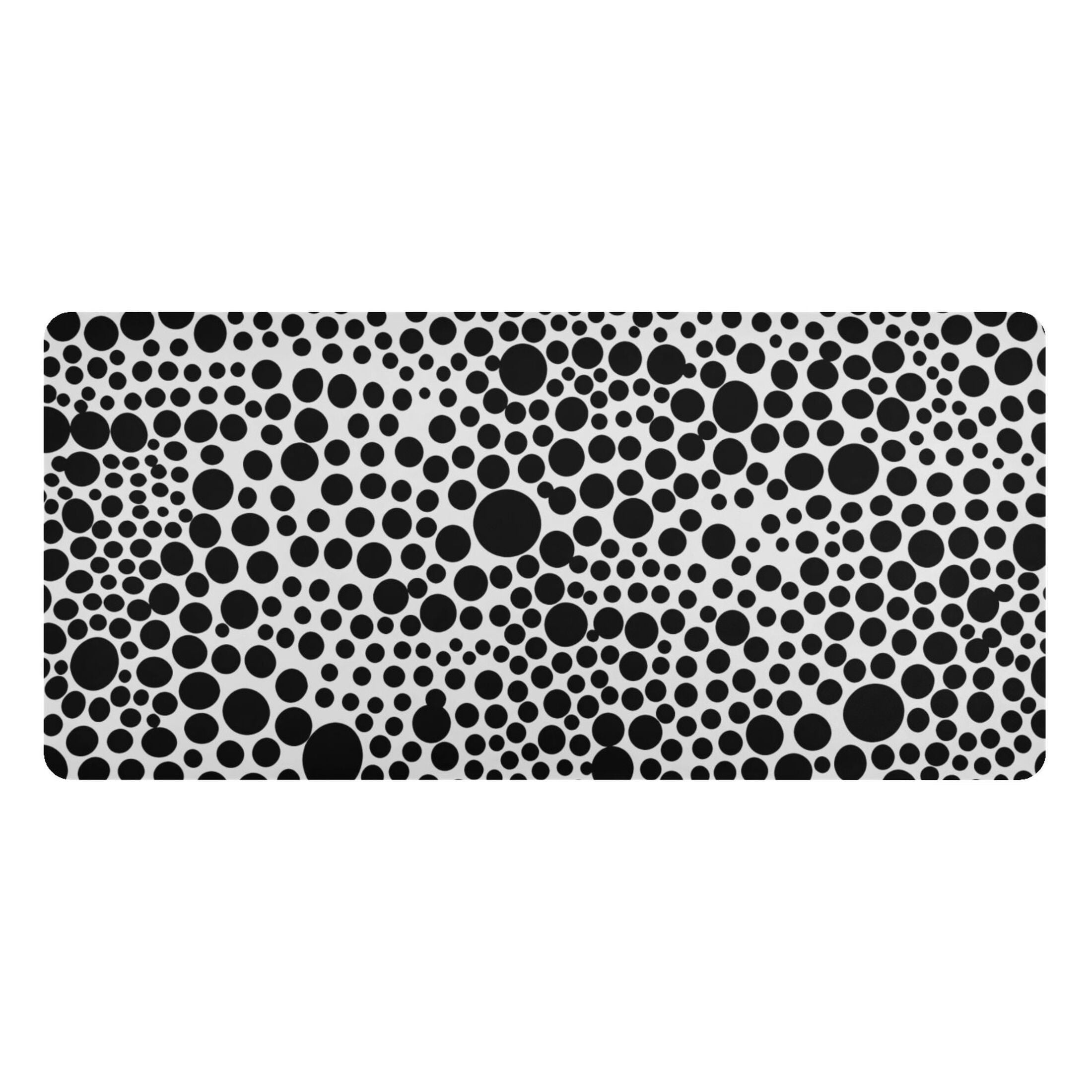 Black Dots on White Desk Mats Large Mouse Pad Long Keyboard Computer ...