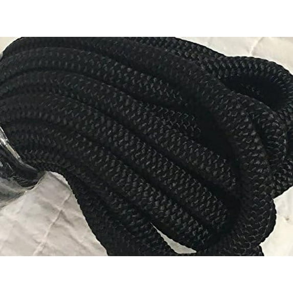 Black Double Braid Nylon Rope 1/2 inch by 50 feet - Walmart.com