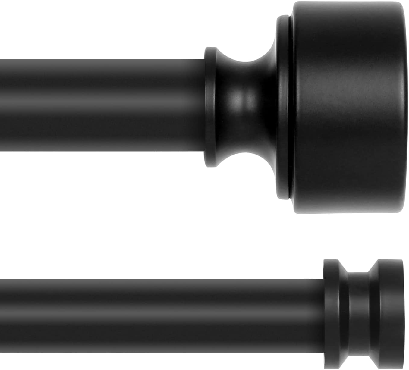 Black Double Curtain Rods for Windows 36-72:Heavy Duty Adjustable Metal ...