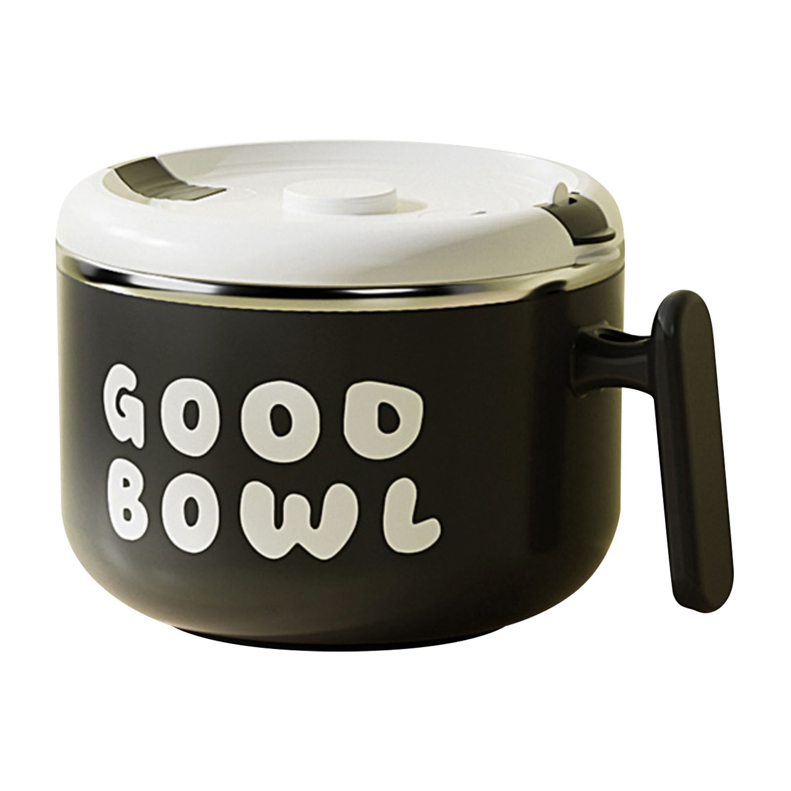 Black Double Wall Noodle Cup, Stainless Steel Soup Container With ...