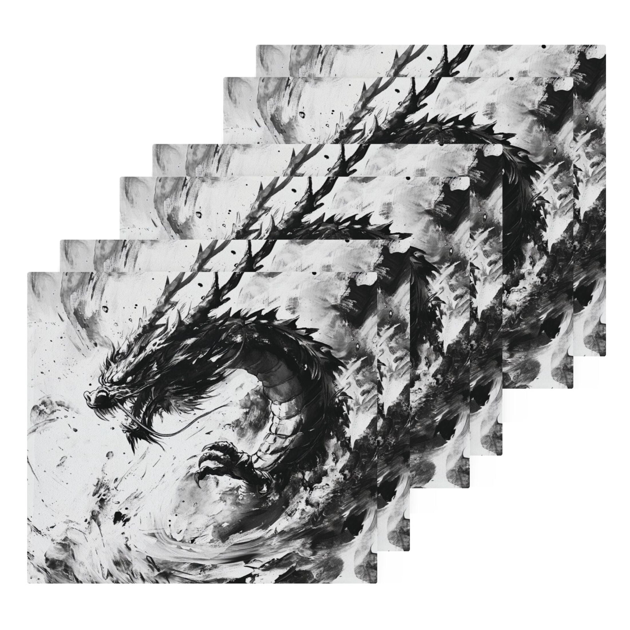 Black Dragon 100% Cotton Face Towel 12x12in Soft Absorbent Washcloth ...
