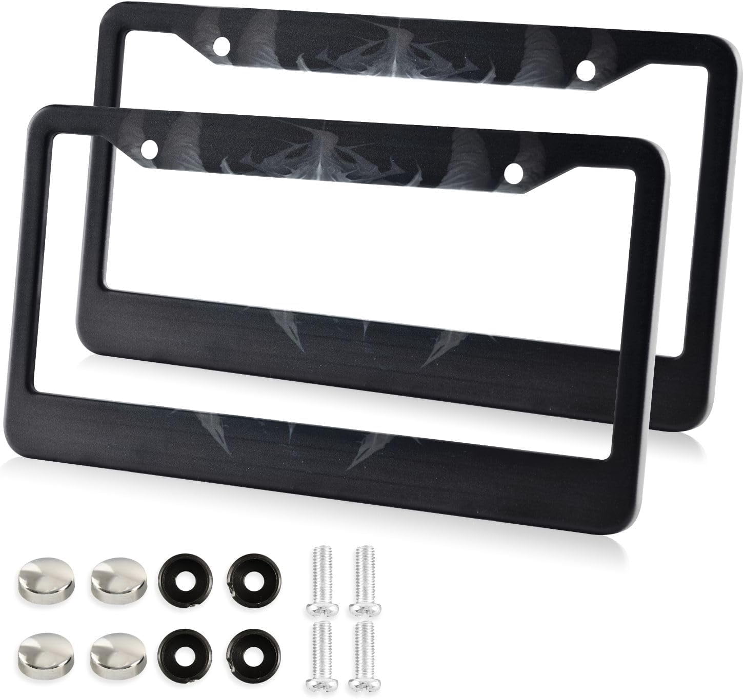 Black Dragon Head License Plate Frame, Aluminum Car Tag Frames, 2 Pack ...