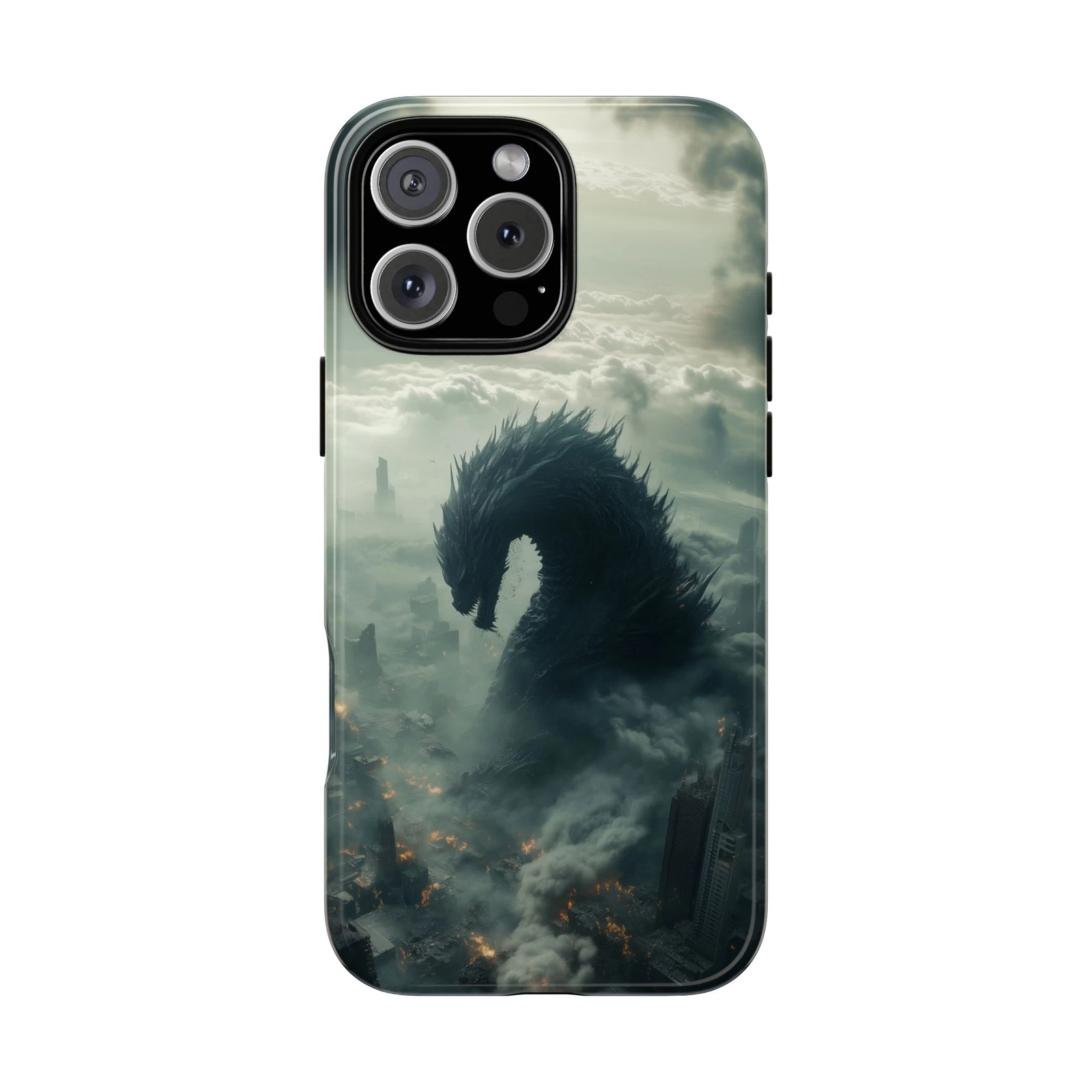 Black Dragon Monster Fantasy Case for iPhone 17 11 12 13 14 15 16 Pro ...