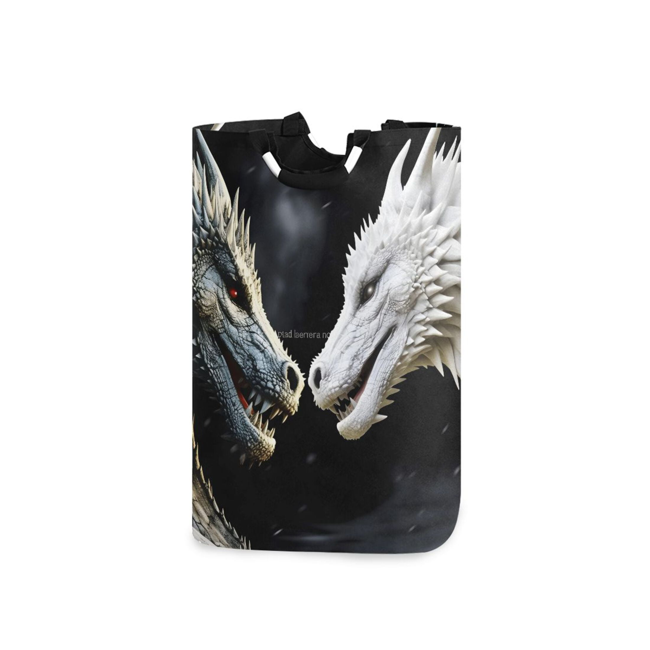 Black Dragon and White Dragon Laundry Basket with Handles 50L ...