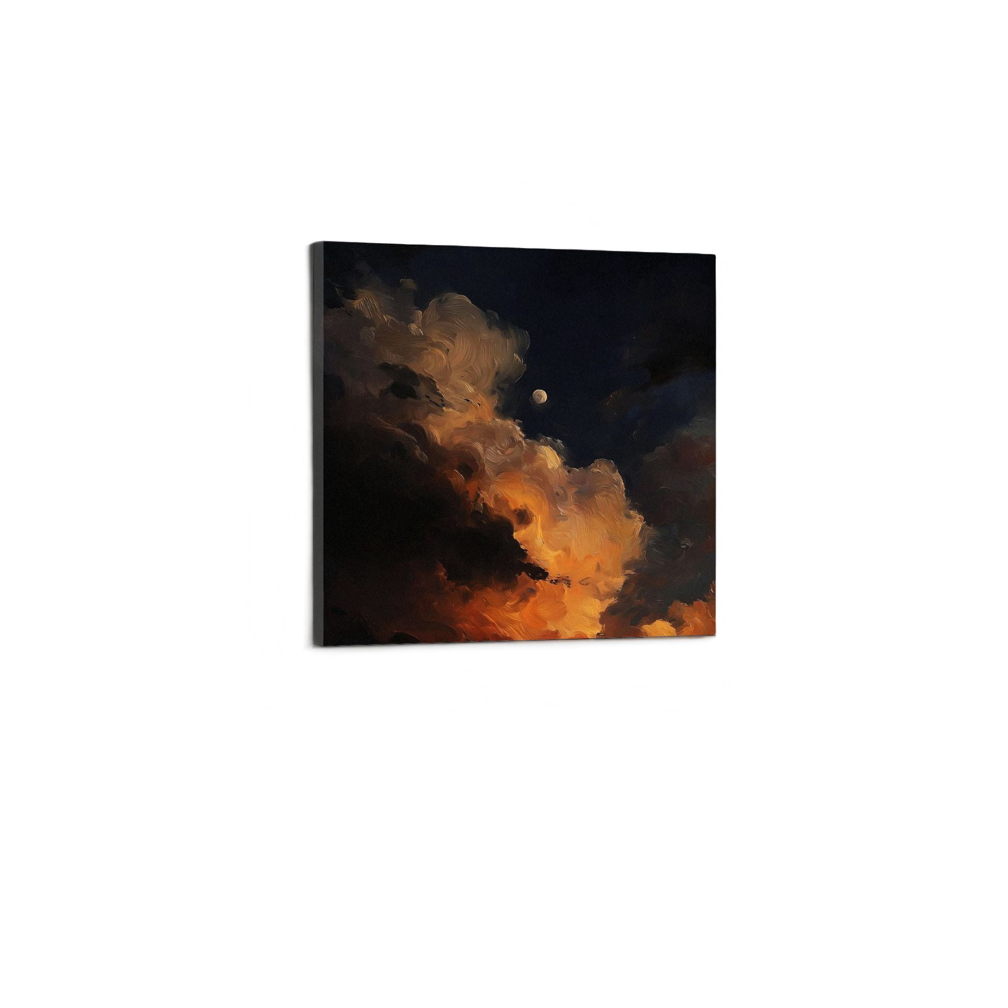 Black Dramatic Night Sky Cloud Abstract Canvas Print Premium Modern ...