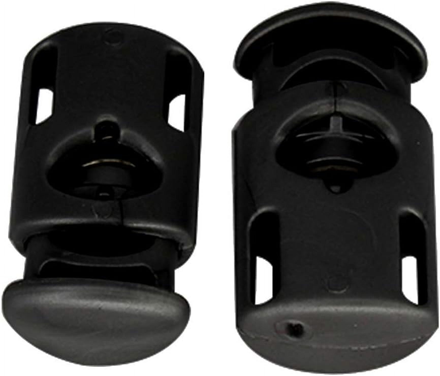 Black Drawstring Stopper Cord Locks with Single Hole Button Toggle and ...