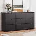 Black Dresser for Bedroom with 9 Drawer, 59" Large Wood Dresser with ...