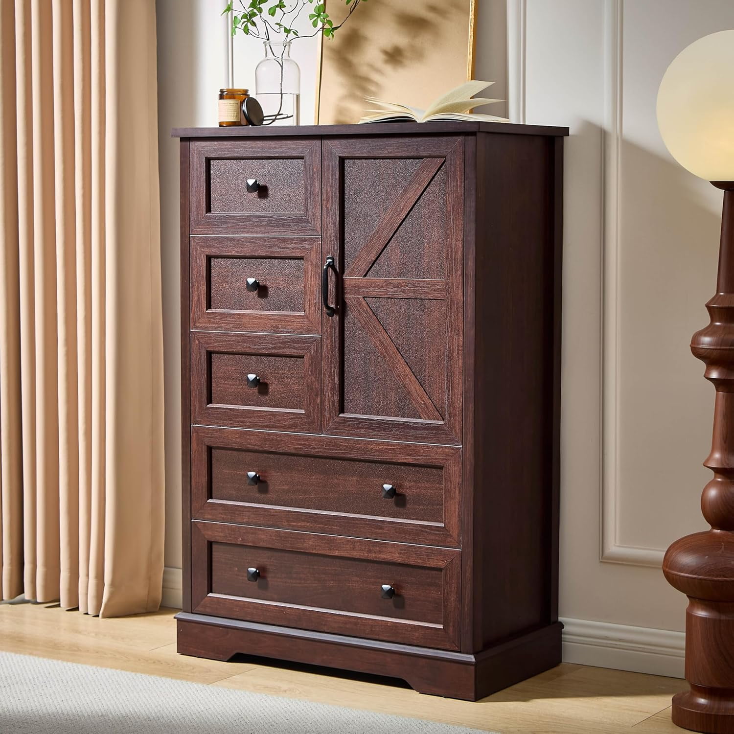 Black Dresser for Bedroom 2 Drawers Farmhouse Wood Dresser with ...