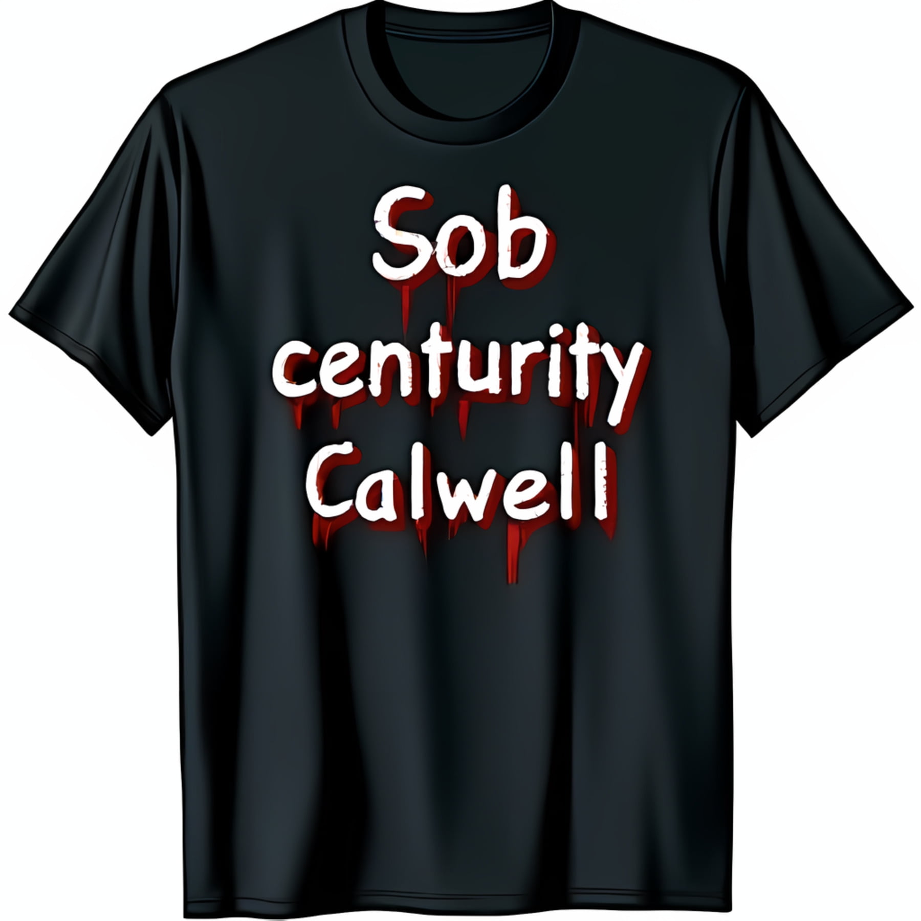 Black Dripping Font T-Shirt with Blood Red Sob Centurity Calwell Design ...