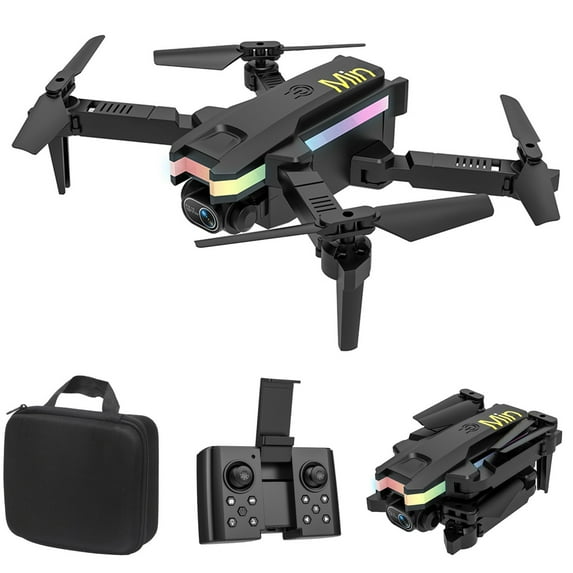 Black Drone With Dual 4K Fpv Camera, Foldable Design, Wifi Transmission ...