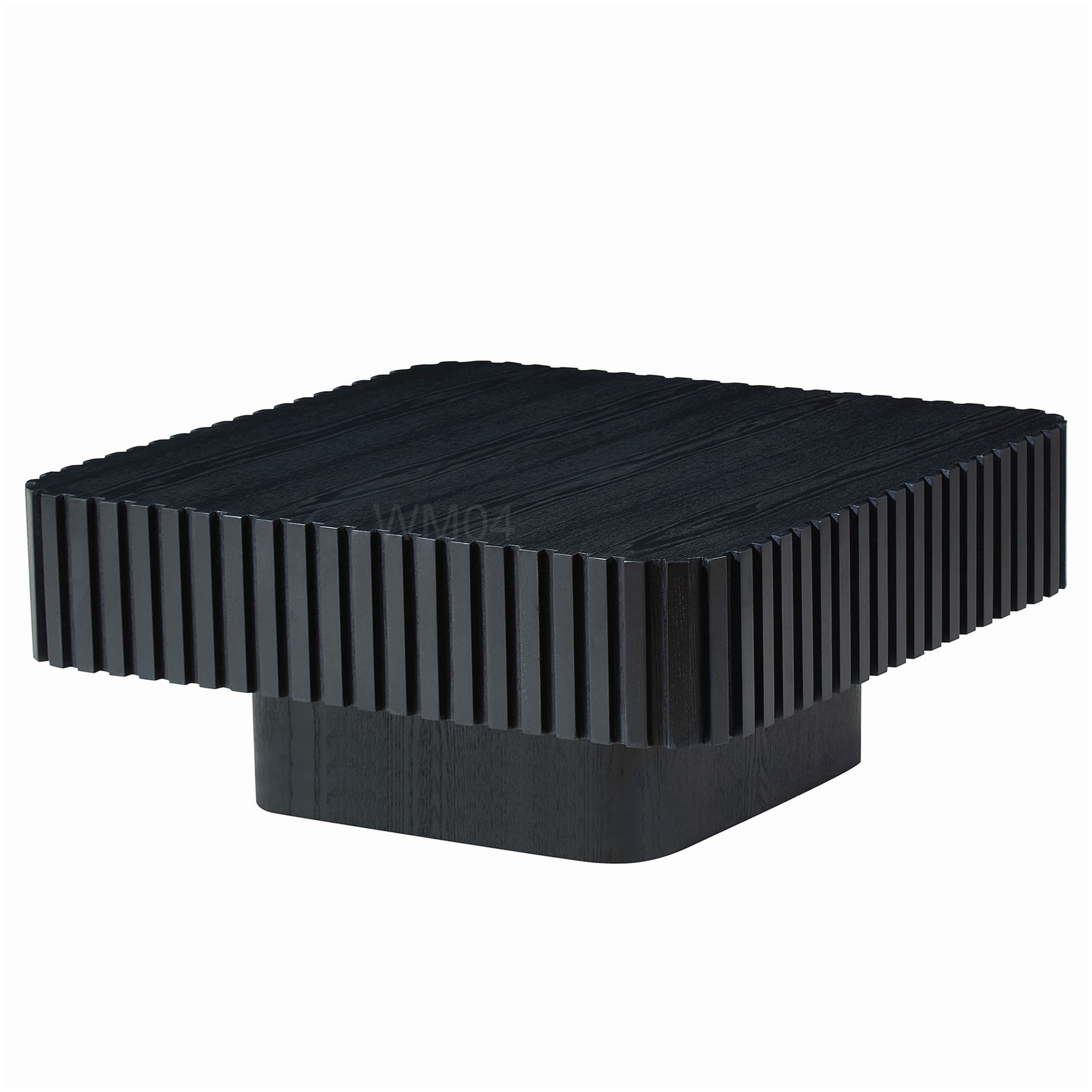 Black Drum Accent Table, Square 31.5 Inch MDF Coffee Table with Wood ...