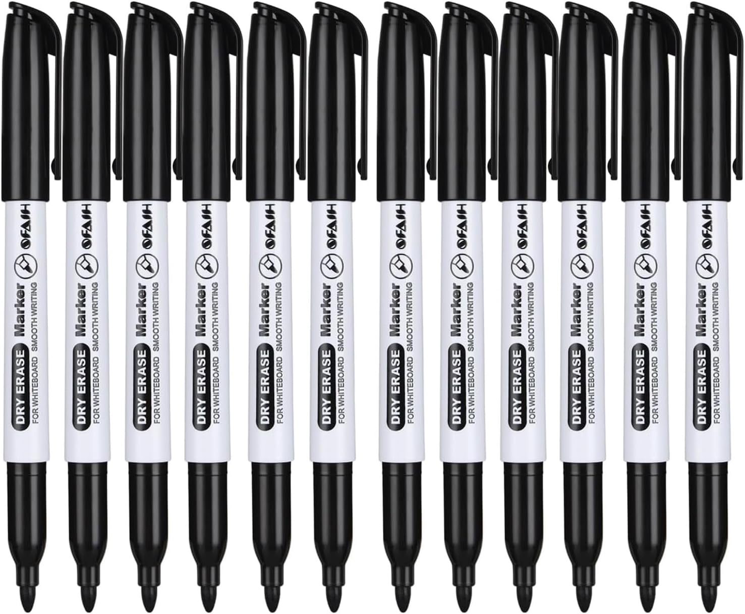 Black Dry Erase Markers Fine Tip - 12 Pack Whiteboard Markers Standard ...