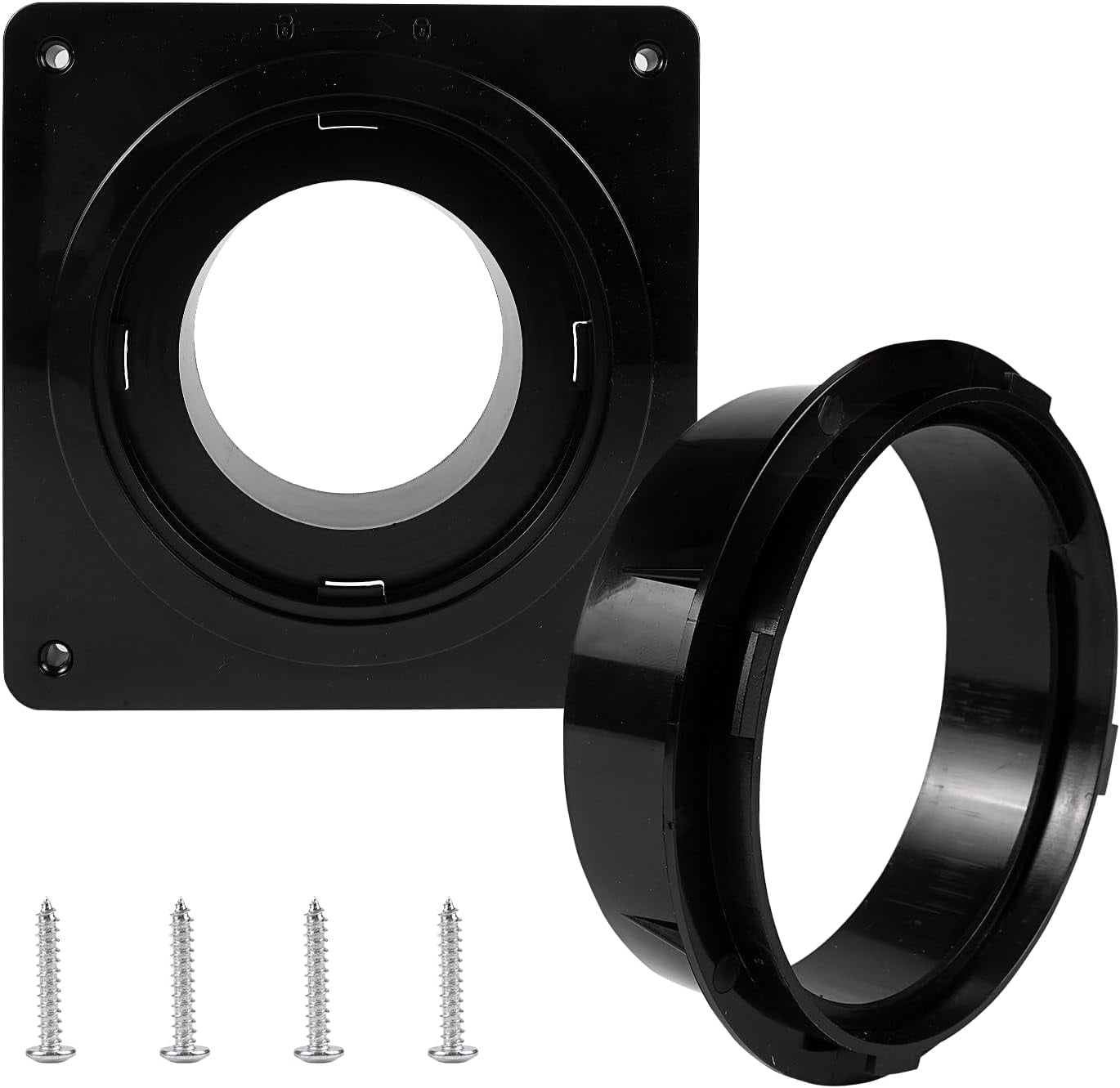 Black Dryer Vent Hose Connector Kit, Dryer Vent Wall Plate with No Hose ...