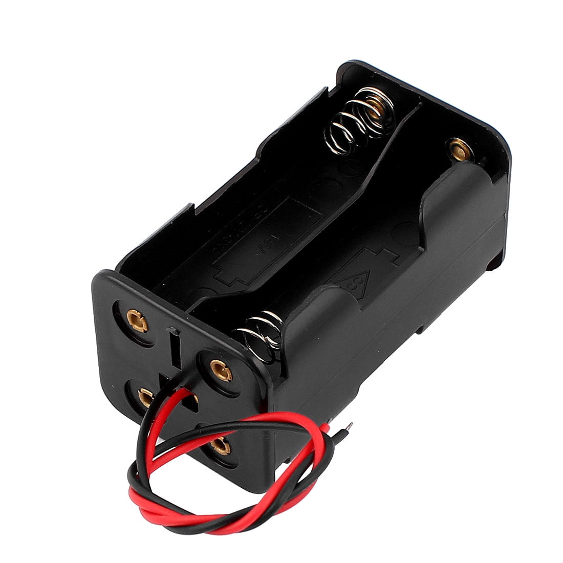 Black Dual Sides 2-Wired Battery Case Box Holder for 4 x 1.5V AA ...