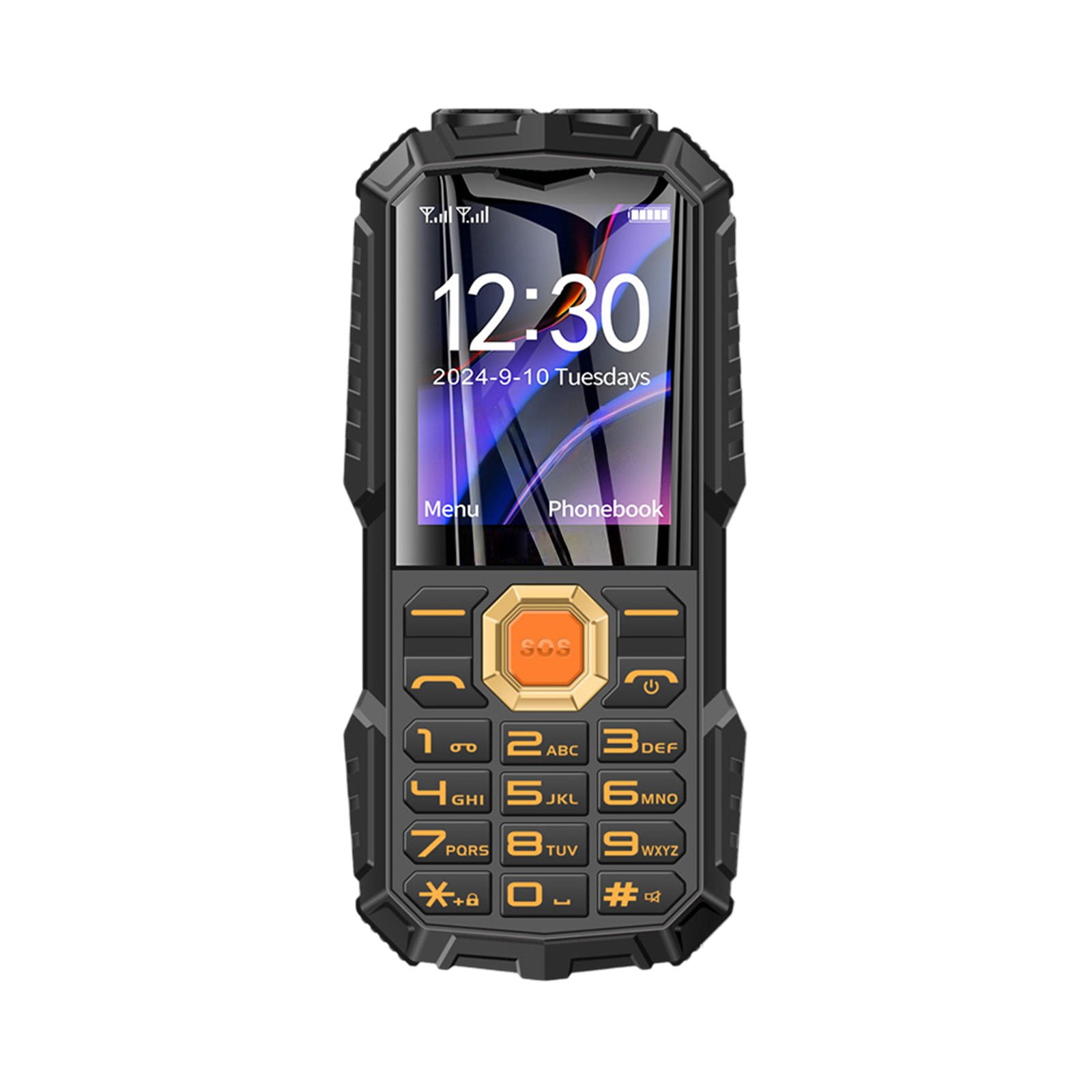 Black Dual Sim Keypad Phone With Large Screen And Fonts, Bluetooth, Led ...