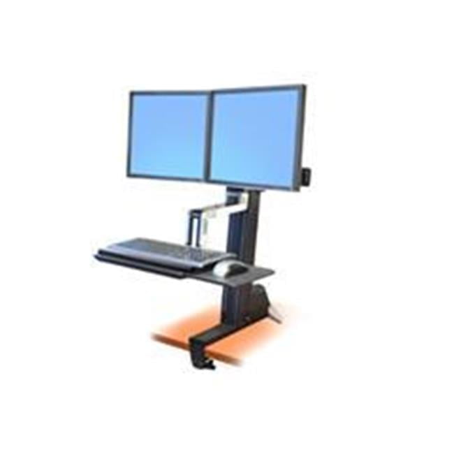 Black Dual Sit-Stand Workstation - Walmart.com