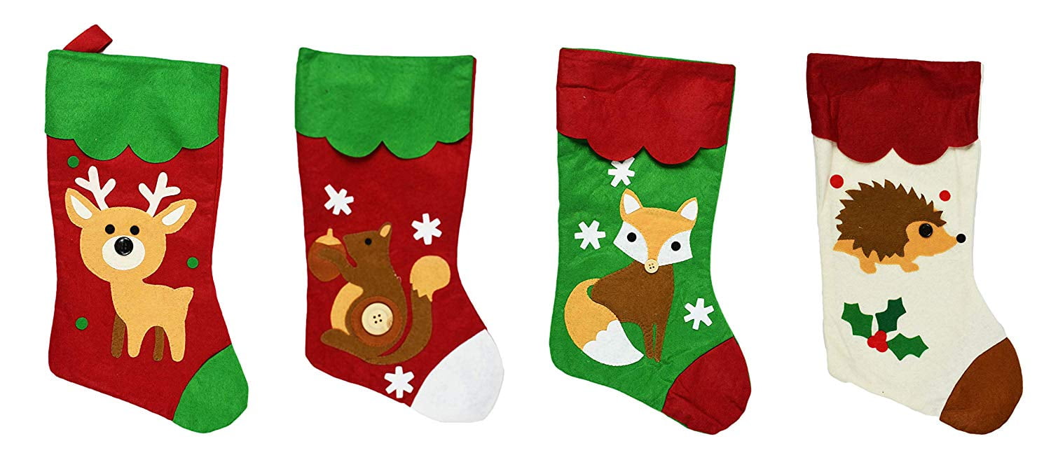 Black Duck Brand 18" Felt Holiday Stockings - Set of 4 - Perfect for ...