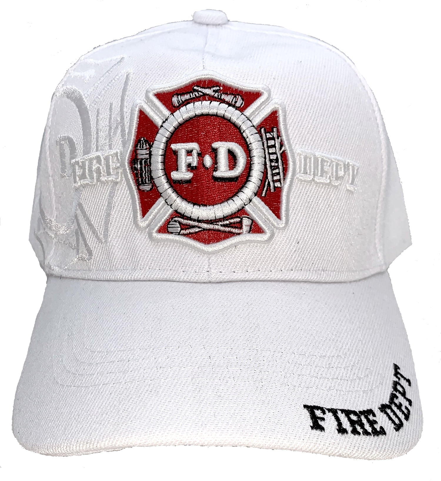 Black Duck Brand Embroidered Fire Department Baseball Hat/Cap - White ...