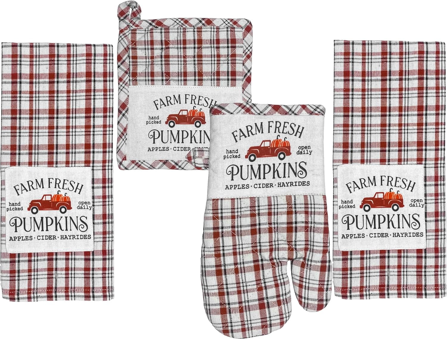 Black Duck Brand Fall Harvest Collection Oven Mitt, Pot Holder and ...