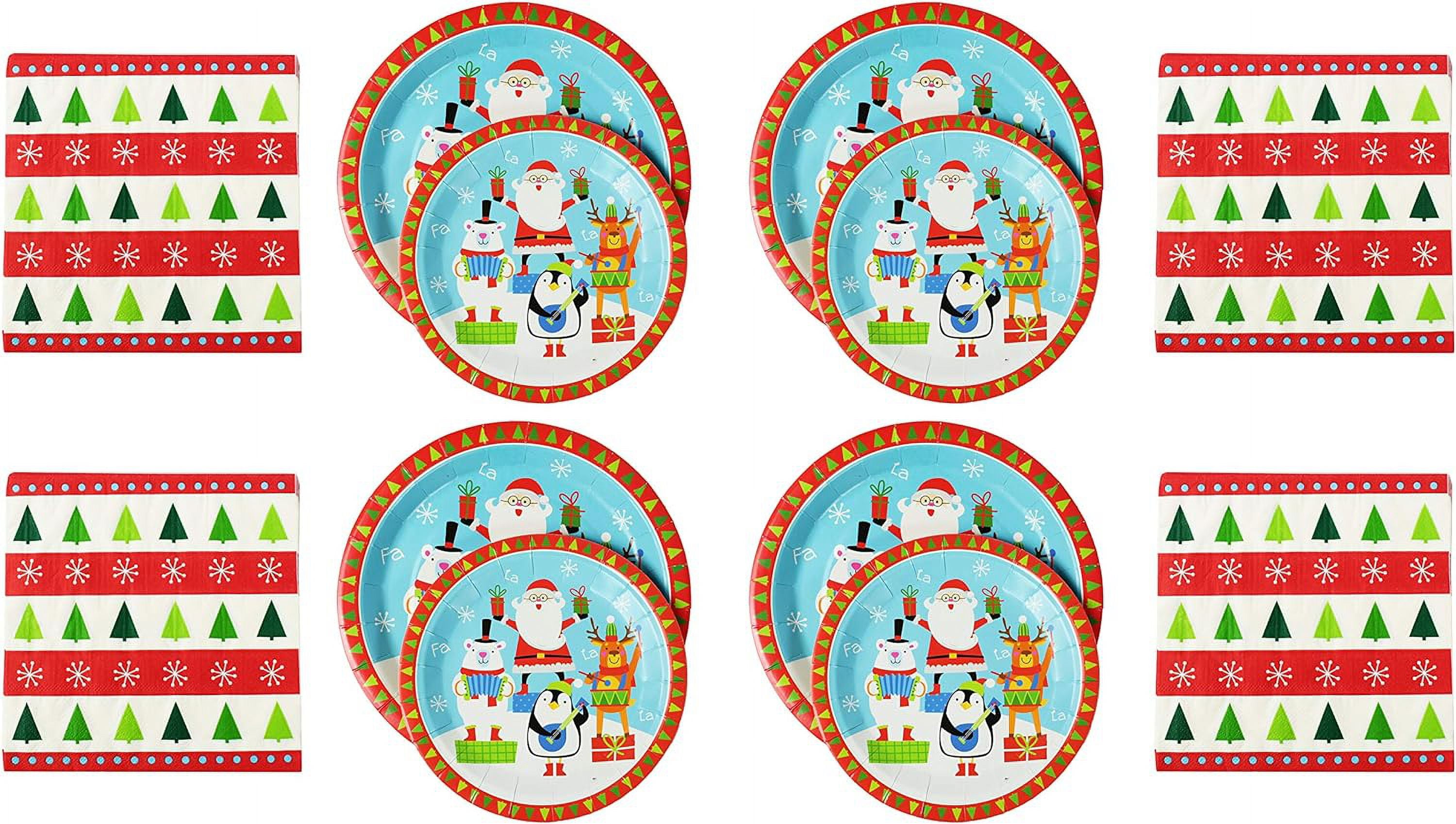 Black Duck Brand Holiday/Christmas 128 Piece Paper Dinnerware Set ...