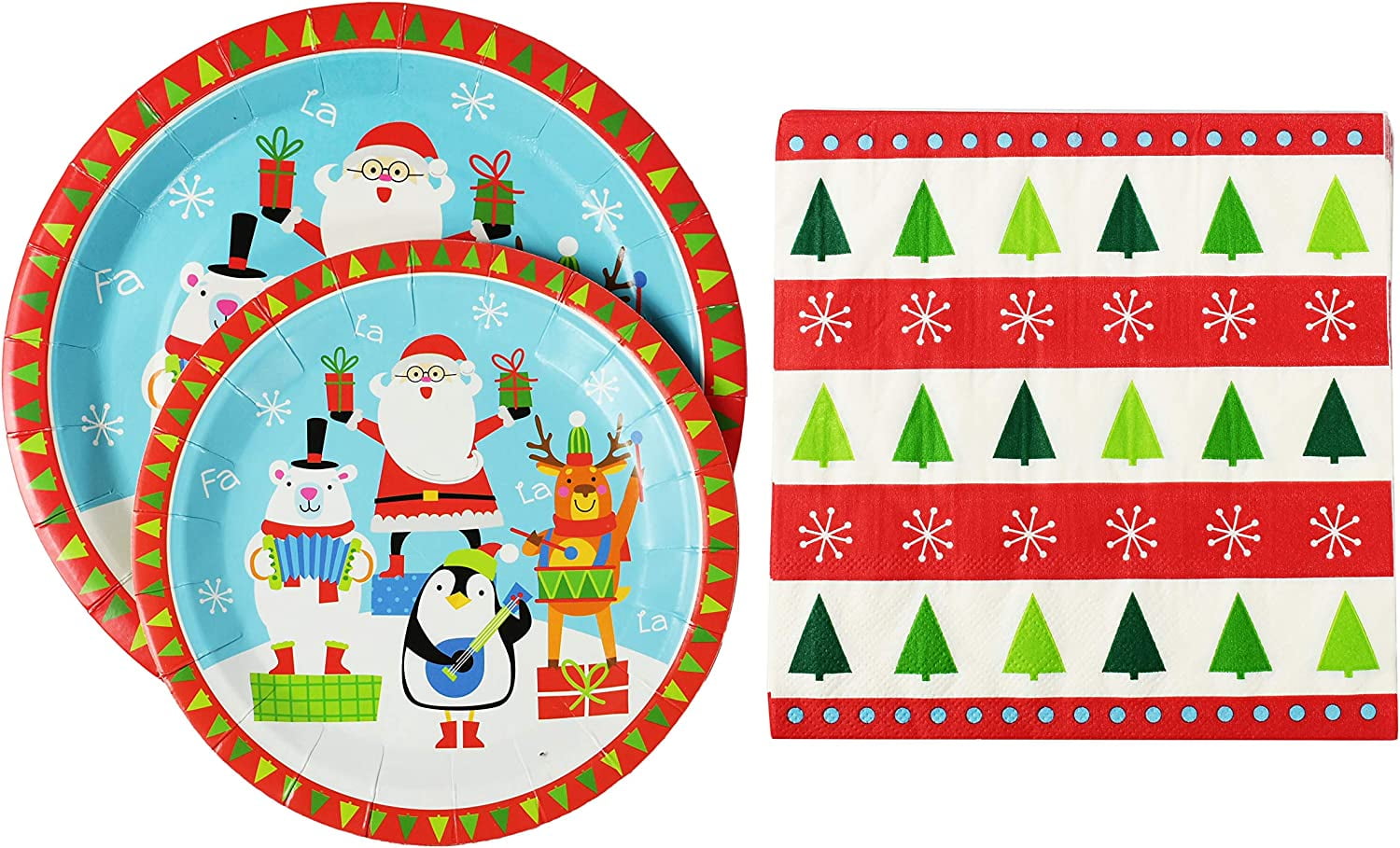 Black Duck Brand Holiday/Christmas 32 Piece Paper Dinnerware Set ...