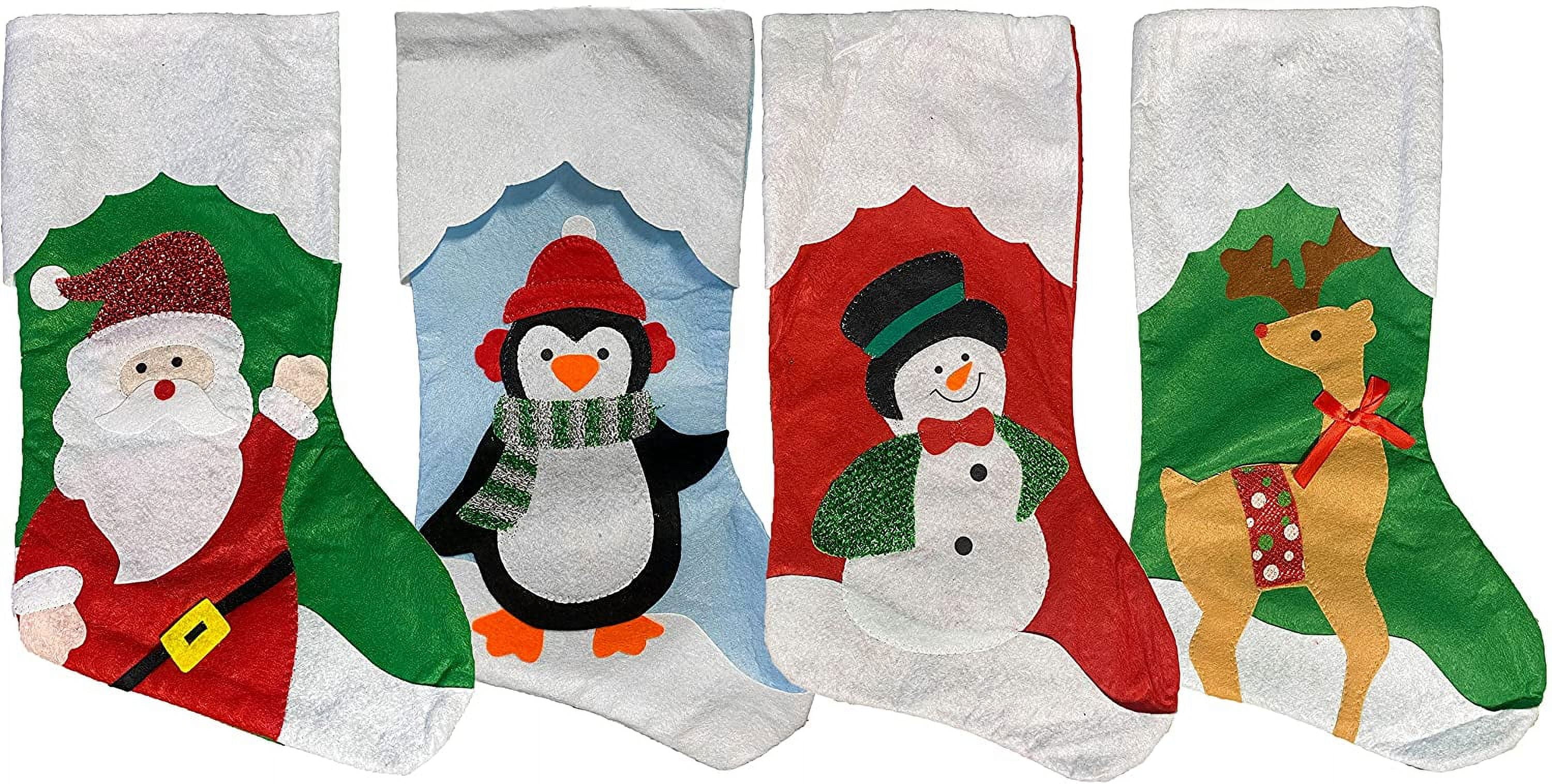 Black Duck Brand Set of 4 Christmas Embroidered Felt 16" Stockings ...