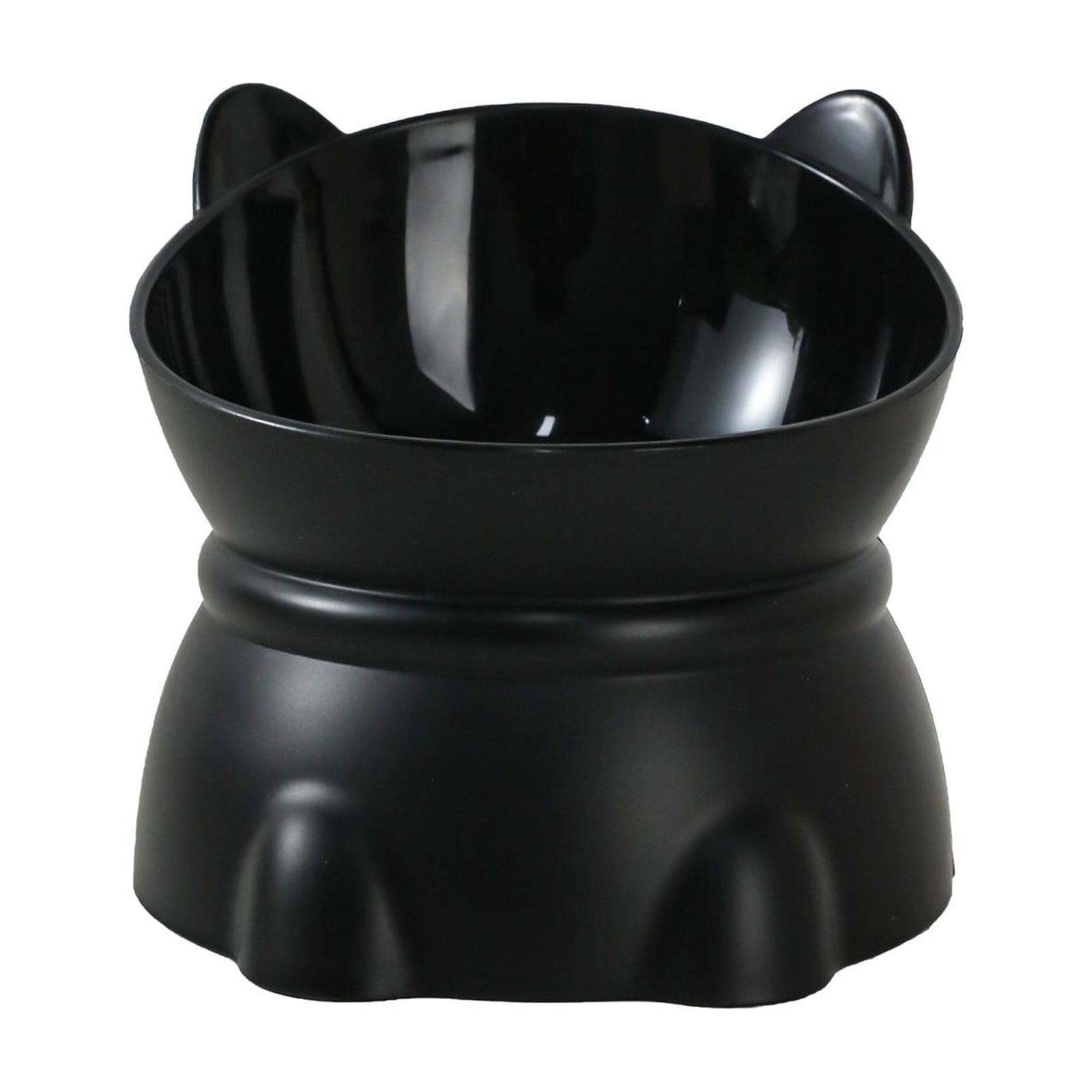 Black Durable Plastic Raised Pet Bowl With A Broad Shallow Design To ...