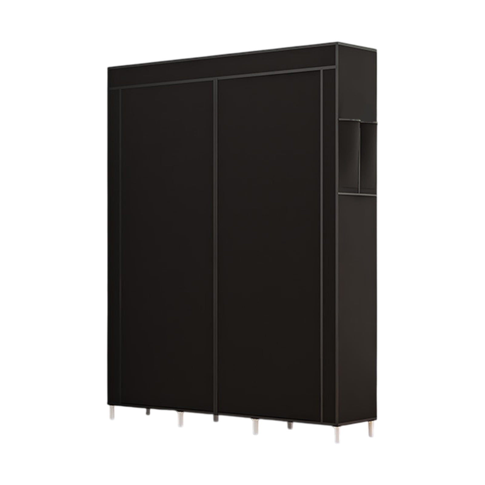Black Dustproof Closet Wardrobe Multifunctional Fabric Storage Cabinet ...