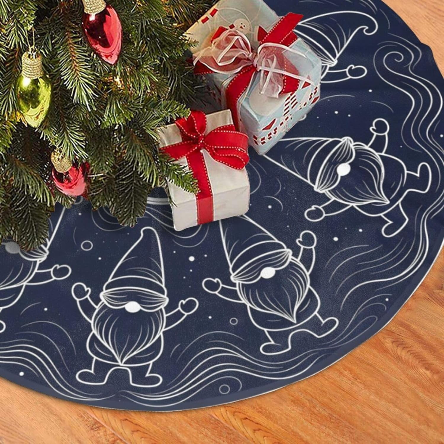 Black Dwarf Christmas Tree Skirt Gnome Santa Mat – Farmhouse Xmas ...