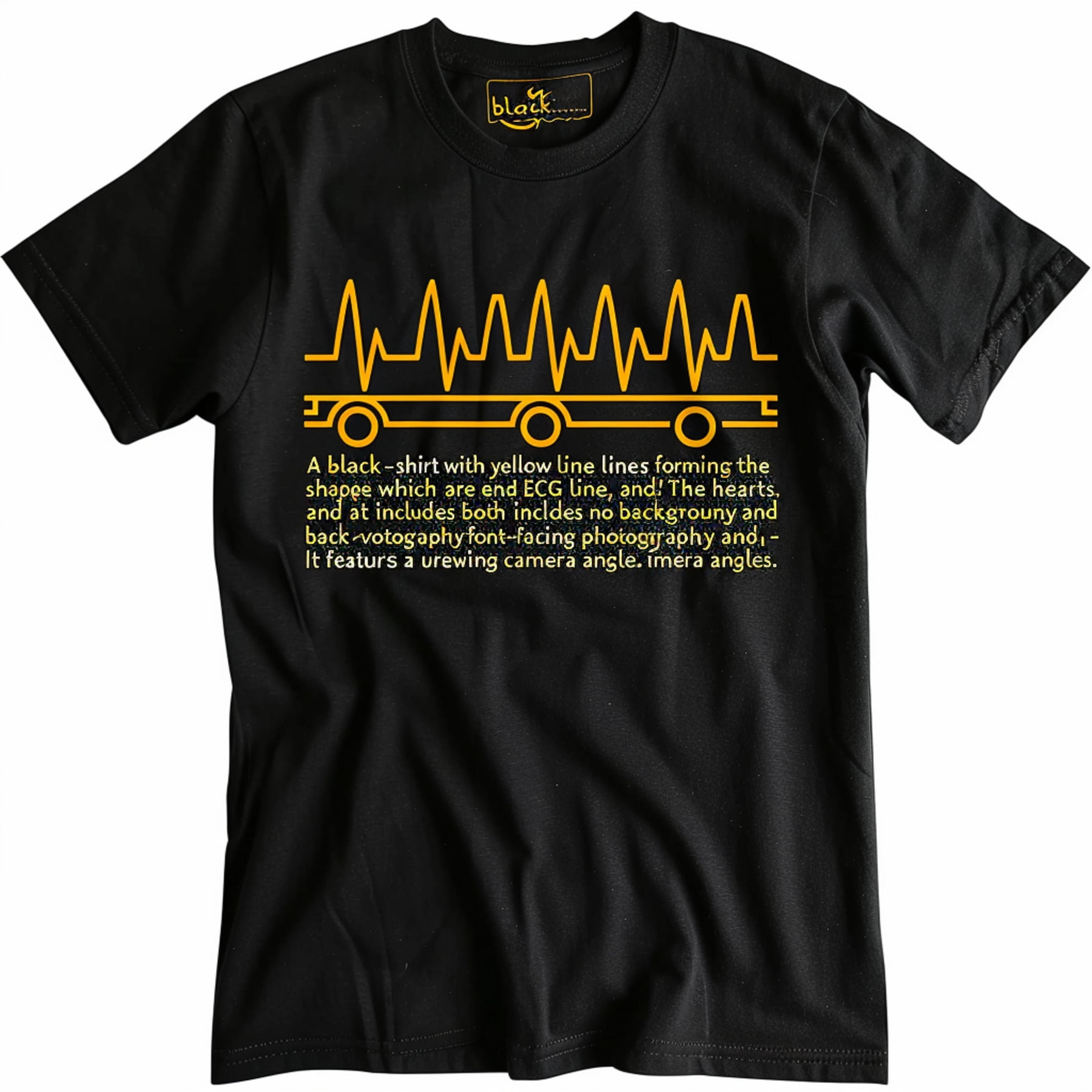 Black ECG Heart Bus Graphic TShirt School Morning Energy Teacher's Day ...