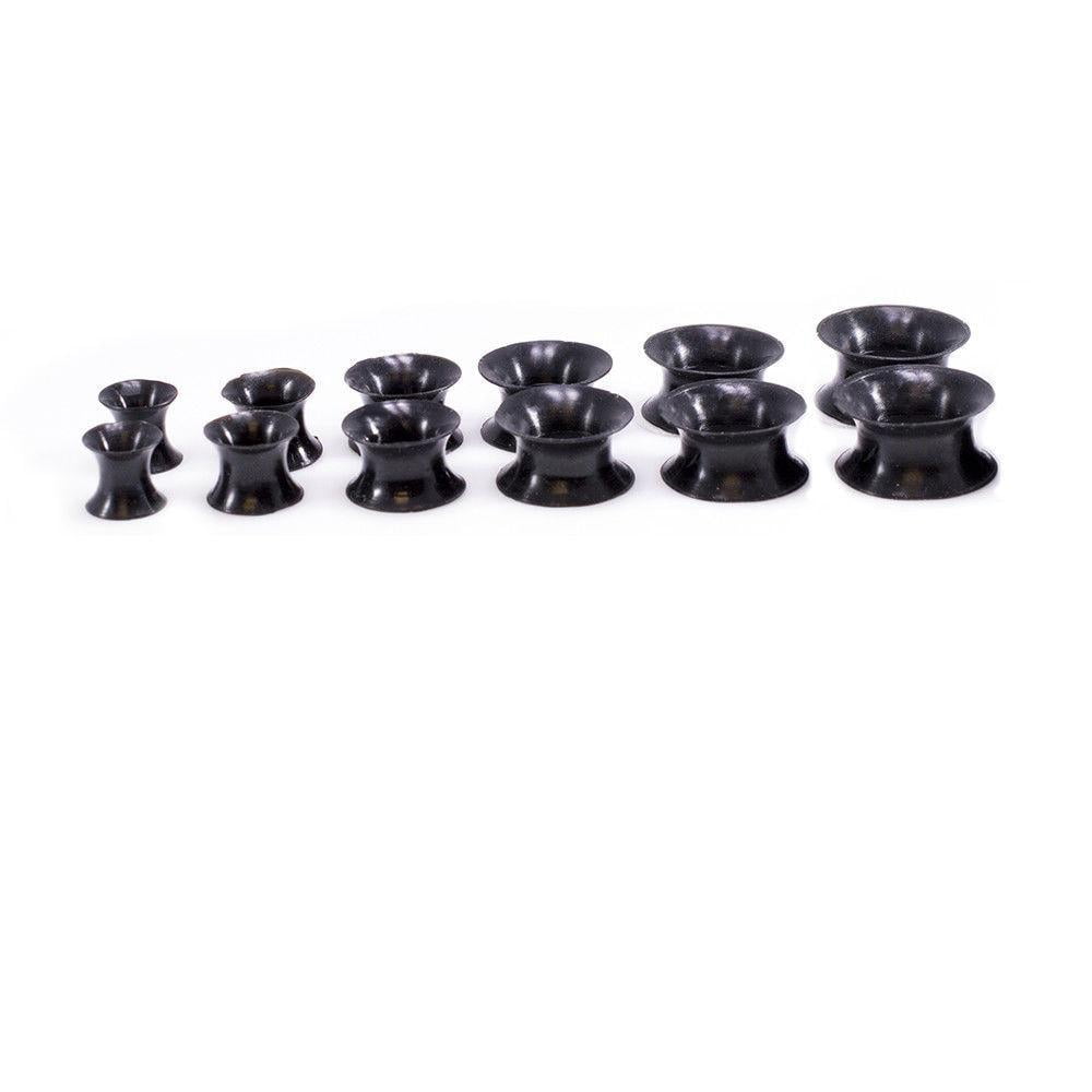 Black Ear Gauges Tunnels Made Of Soft Thin Silicone Flexible Pair ...