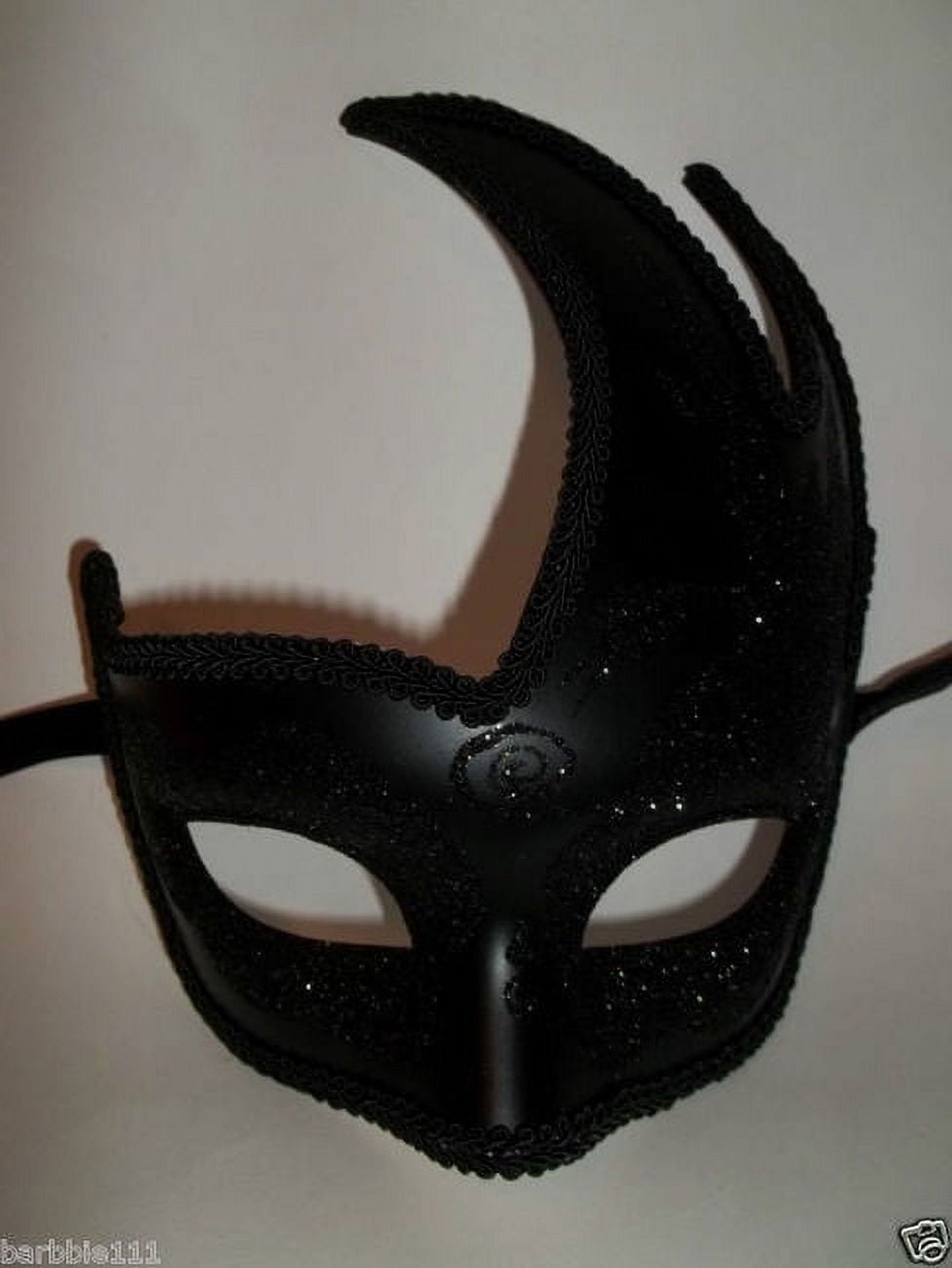 Black Ebony Masquerade Swan Flame Mask Mardi Gras Ball Dance Prom ...