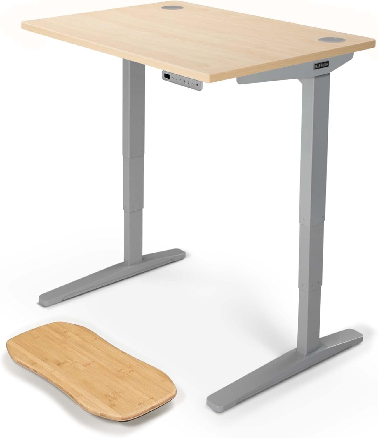 Black Eco Curve (42 x 30 inch) Standing Desk 2-Leg V2 Adjustable Stand ...