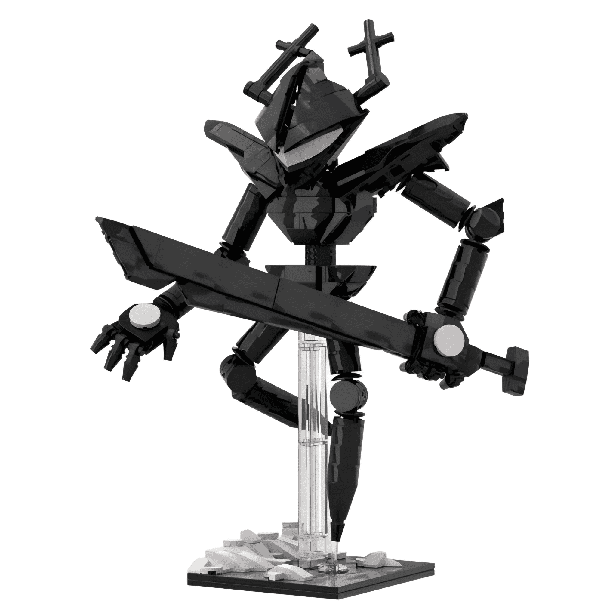 Black Edgy Humanoid Building Block Set, Gift for Birthday, Home Office ...