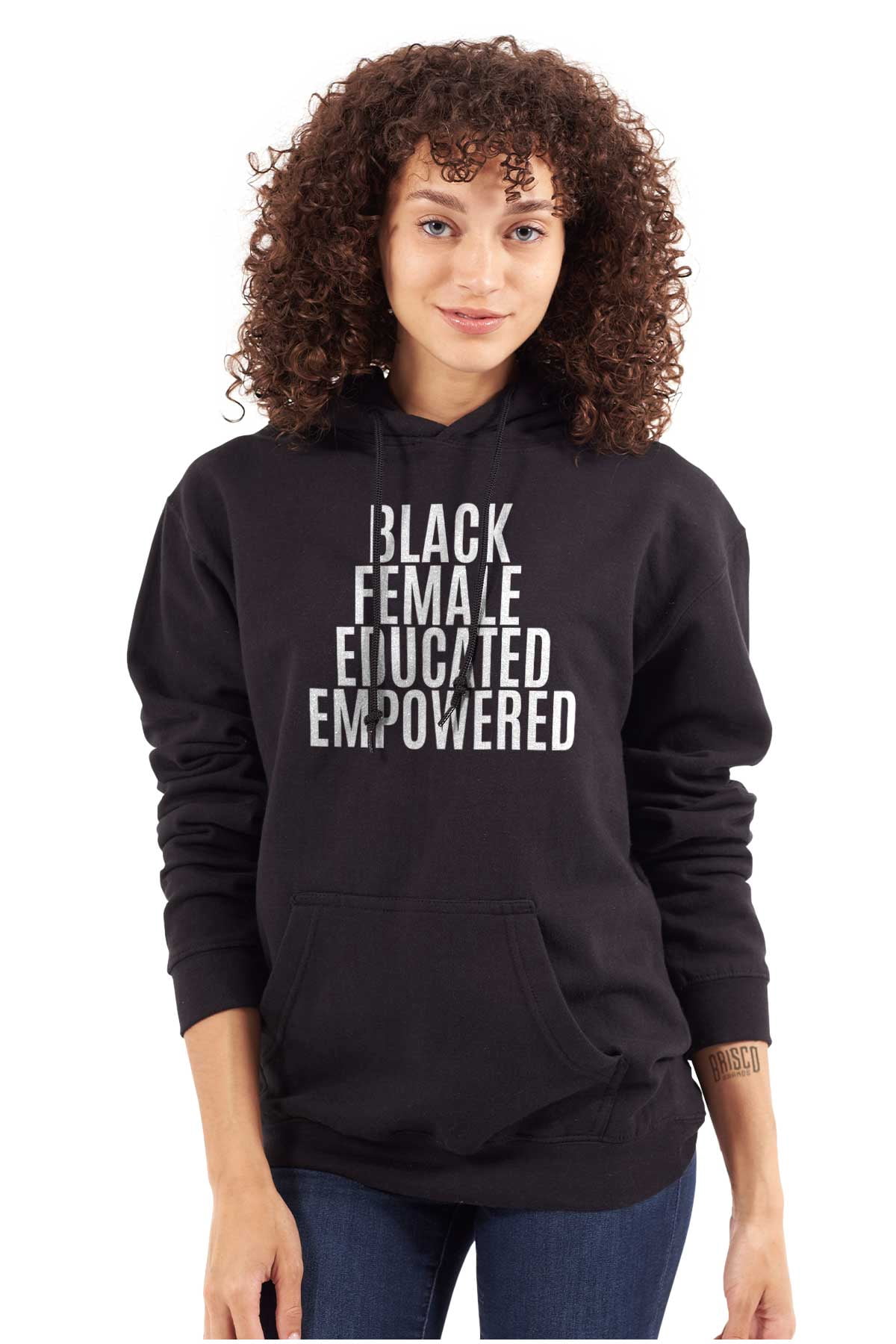 Black Educated Empowered Feminist Women Plus Size Hoodie Brisco Brands 2X - Walmart.com