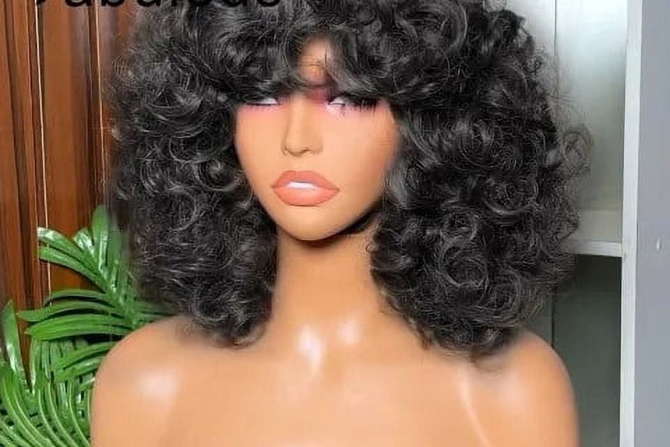 Black Egg Curls Bob Wig with 18inches Length and 180 Density - Walmart.com