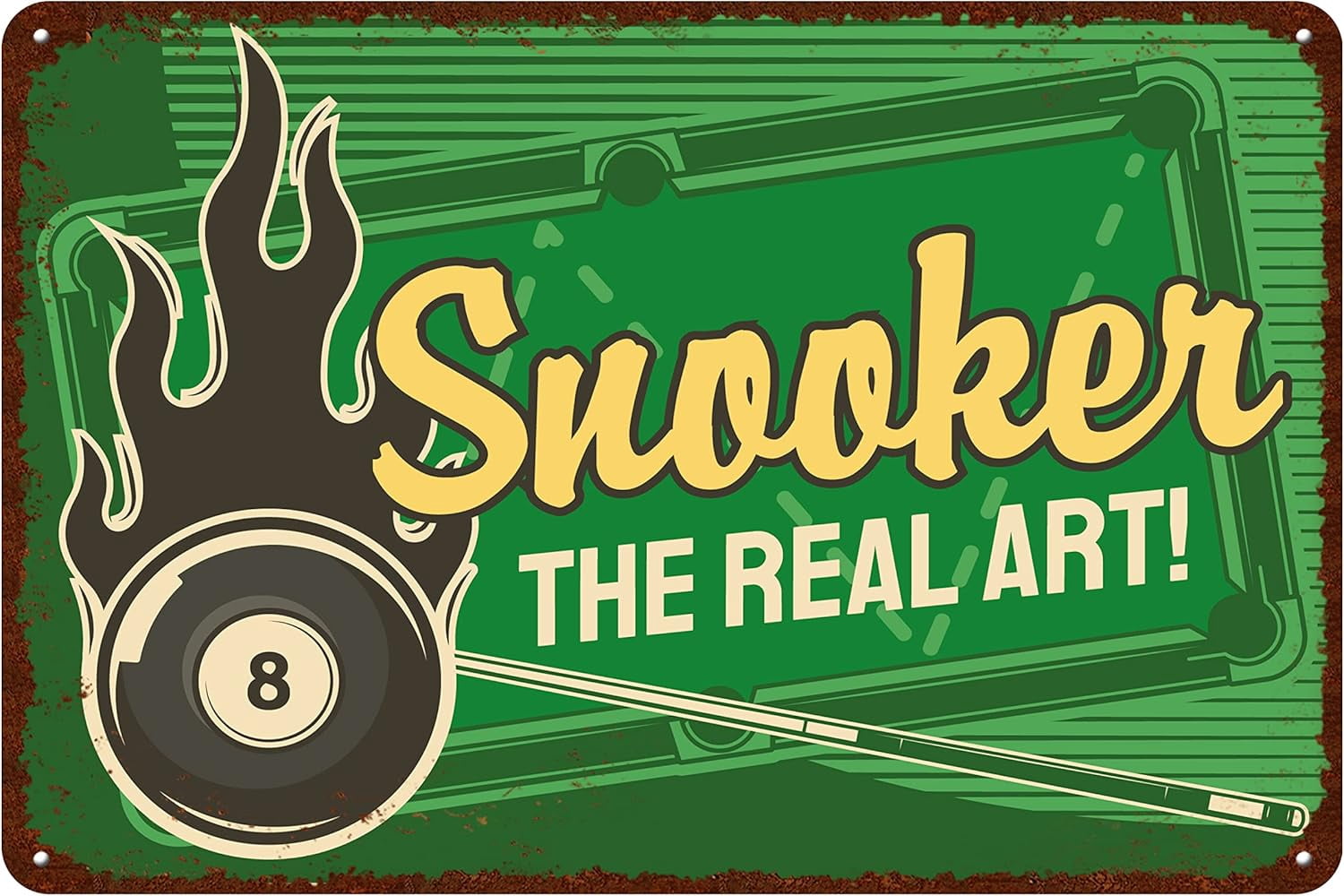Black Eight Billiards Metal Tin Signs Snooker The Real Art Posters ...