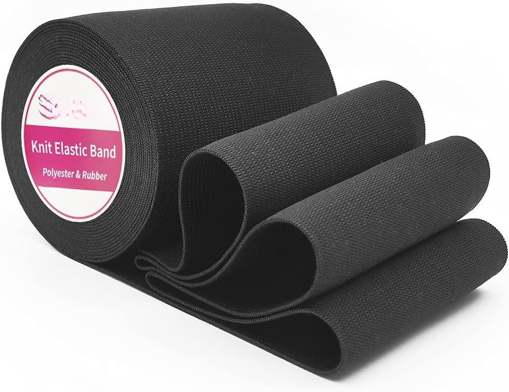 Black Elastic Band for Sewing, Wide Elastic Band, 3.15 x 6 Yards ...