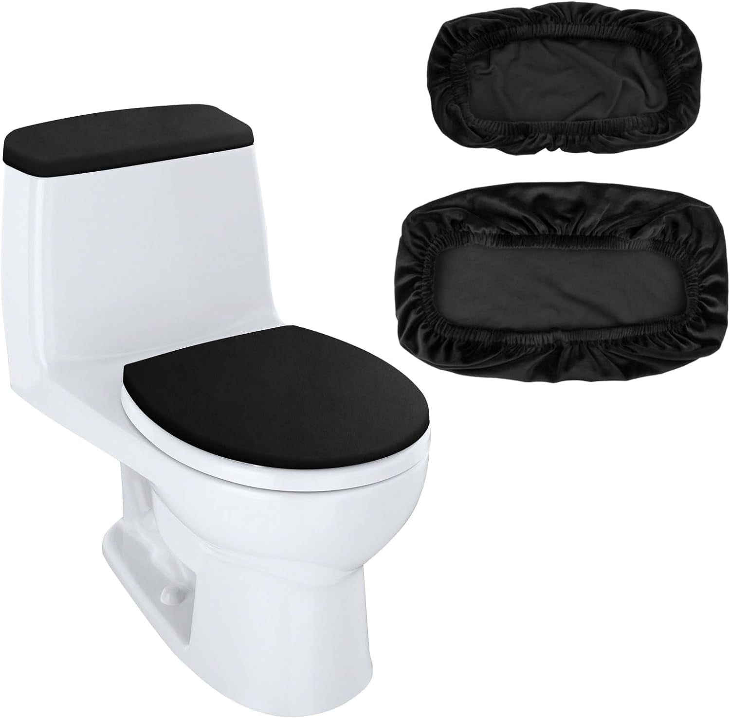 Black Elastic Bottom Cover Set,Toilet Tank Lid Cover,Toilet Lid Cover ...