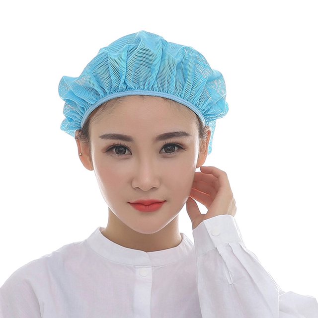 Black Elastic Chef Net Hat Cook Caps Kitchen Health Work Hats Canteen ...