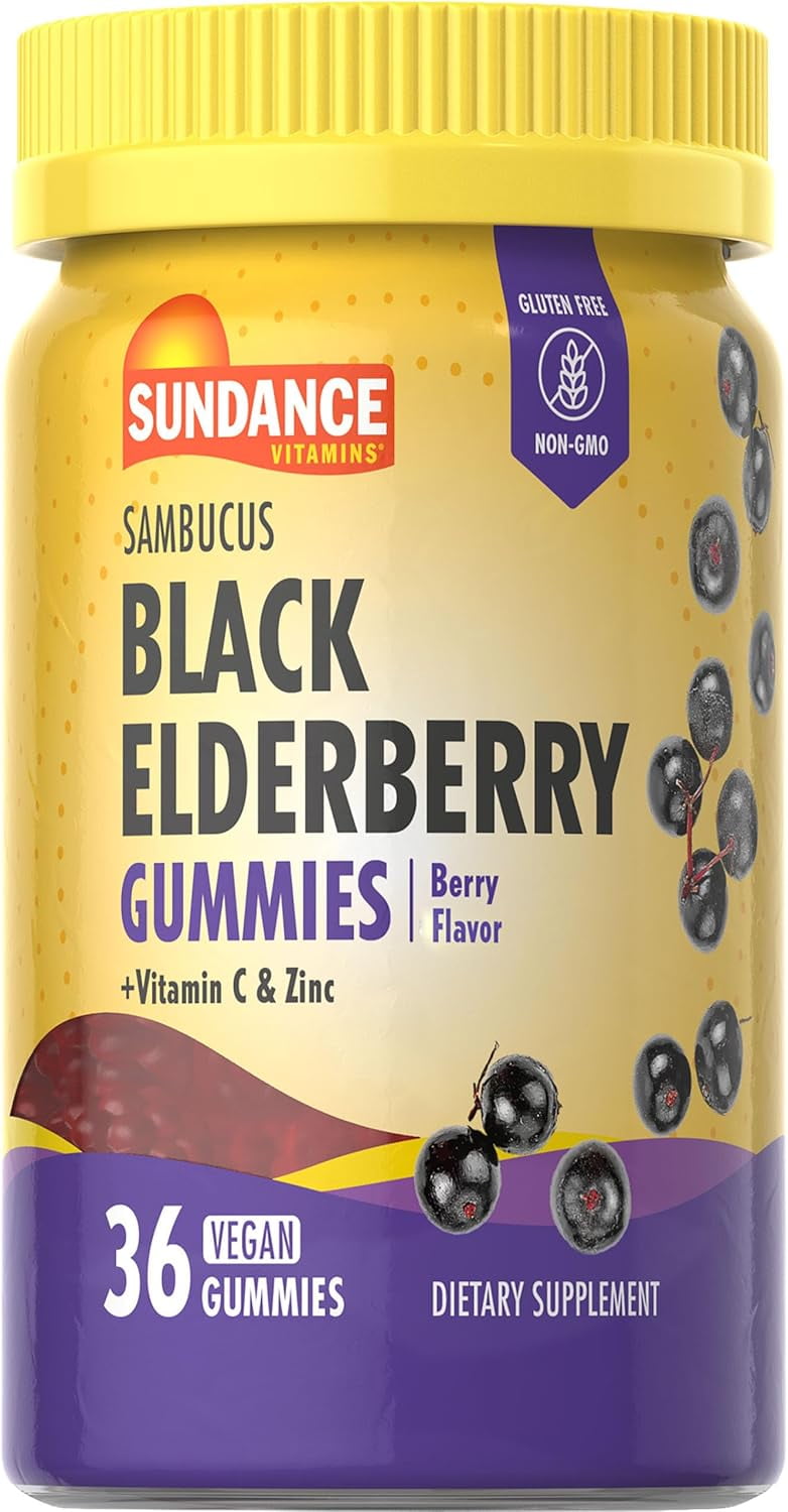 Black Elderberry Gummies | 36 Count | Berry Flavor | For Men and Women ...