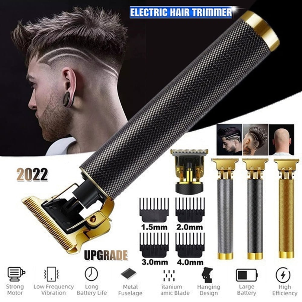 Black Electric Hair Clipper USB Barber Rechargeable Waterproof ...