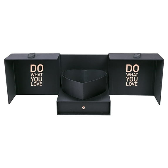 Black Elegant Gift Box With Double Doors And Drawer Plastic ...