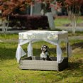 Black Elevated Outdoor Pet House, PVC & Metal Structure with Removable ...
