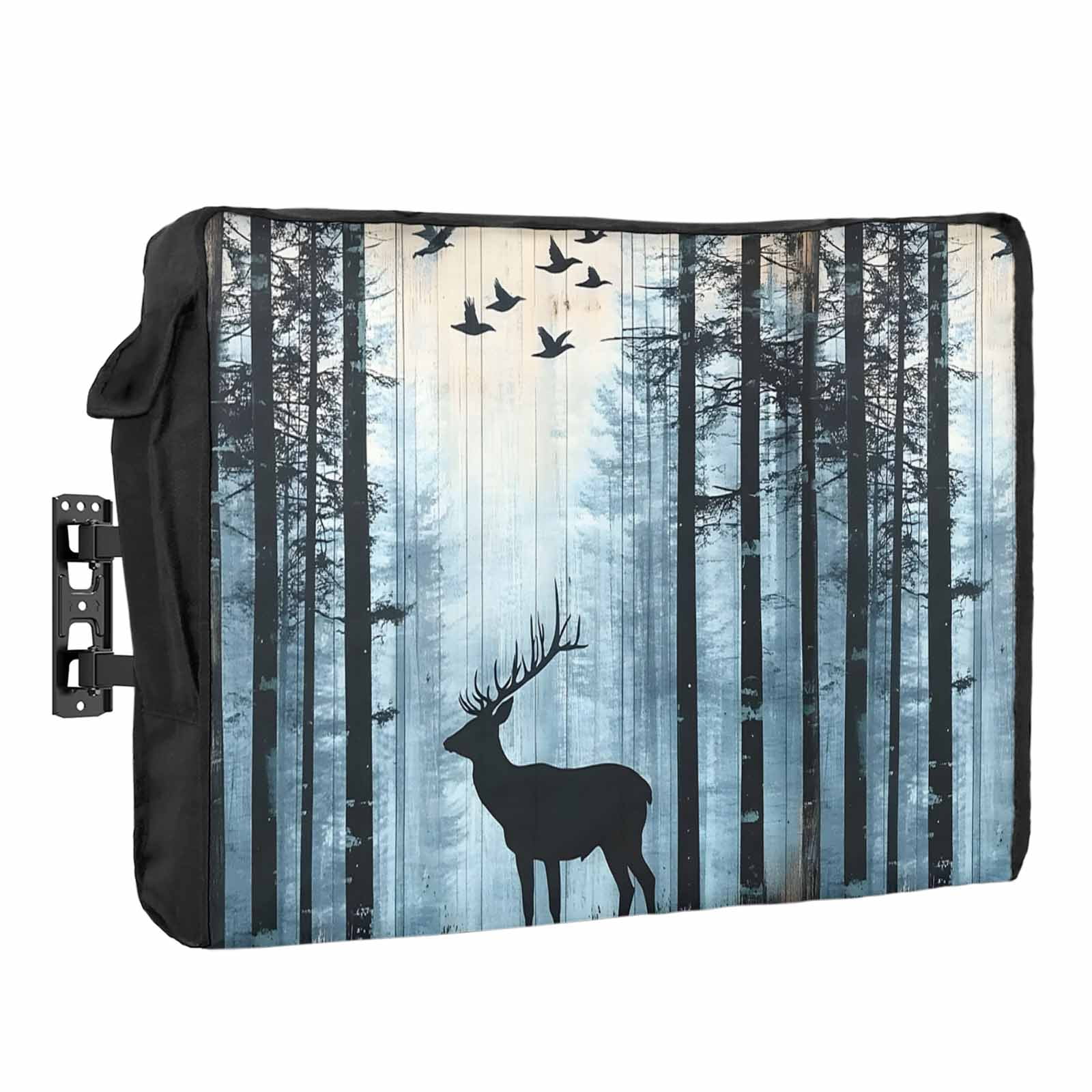Black Elk Waterproof Outdoor TV Cover, Sunlight Forest Animal Bird ...