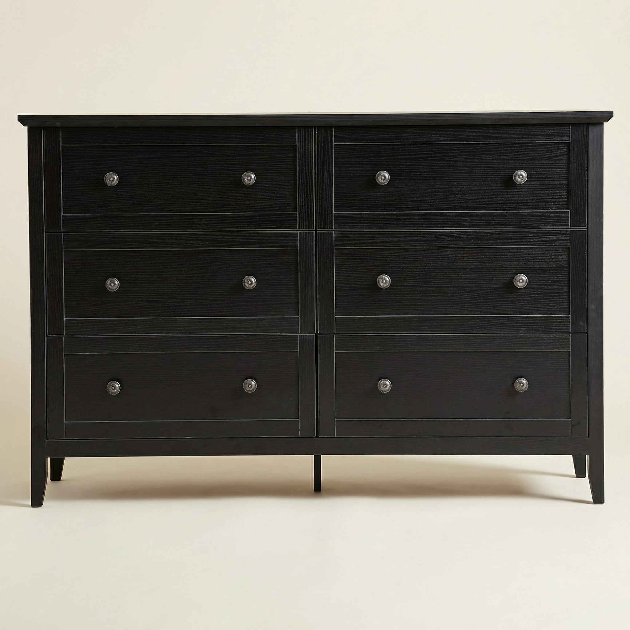 Black Embossed 6-Drawer Cabinet, Double-Row Frame Design, Made of ...