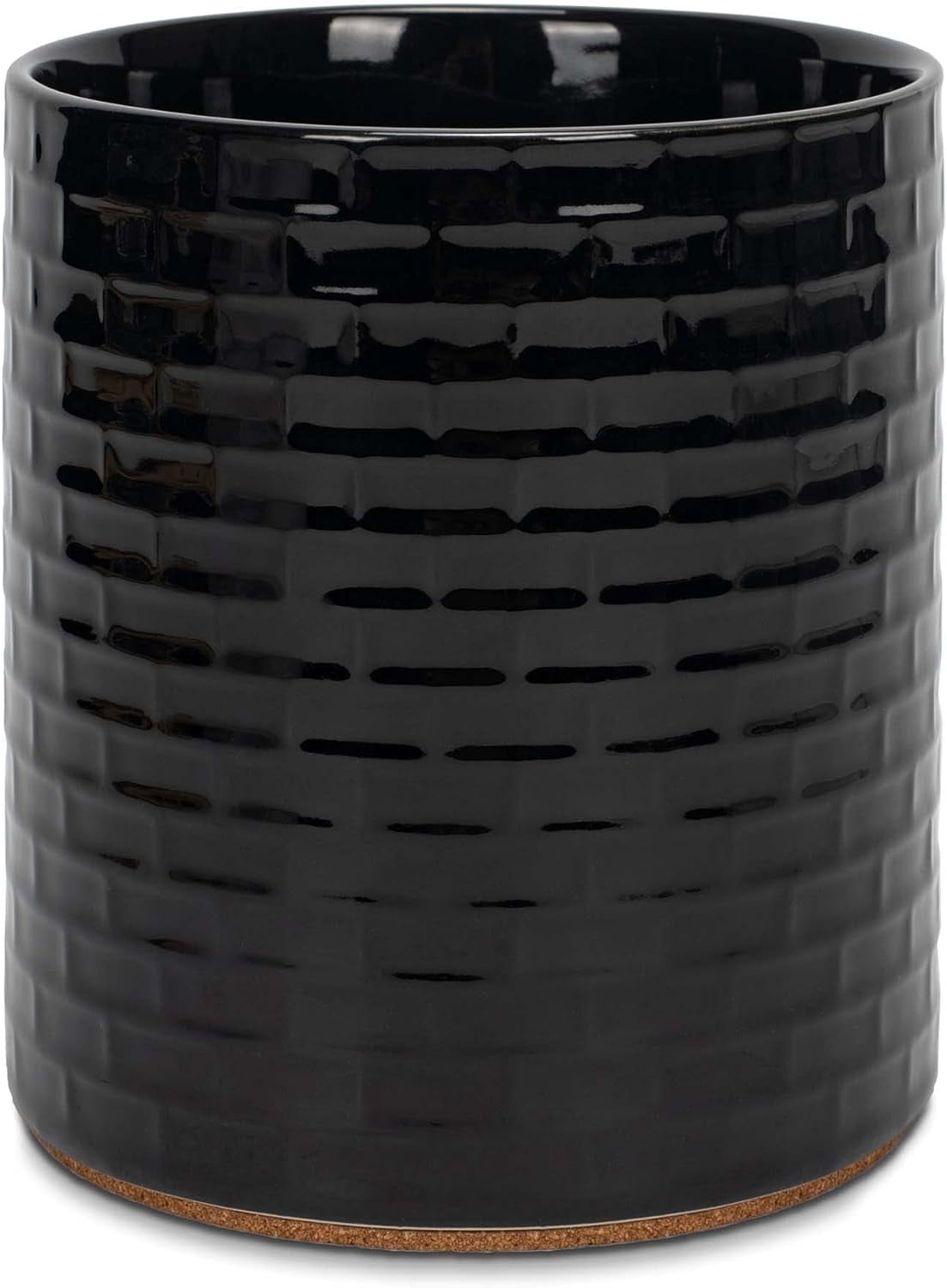 Black Embossed Subway Tile Ceramic Stoneware Cork Bottom Kitchen ...